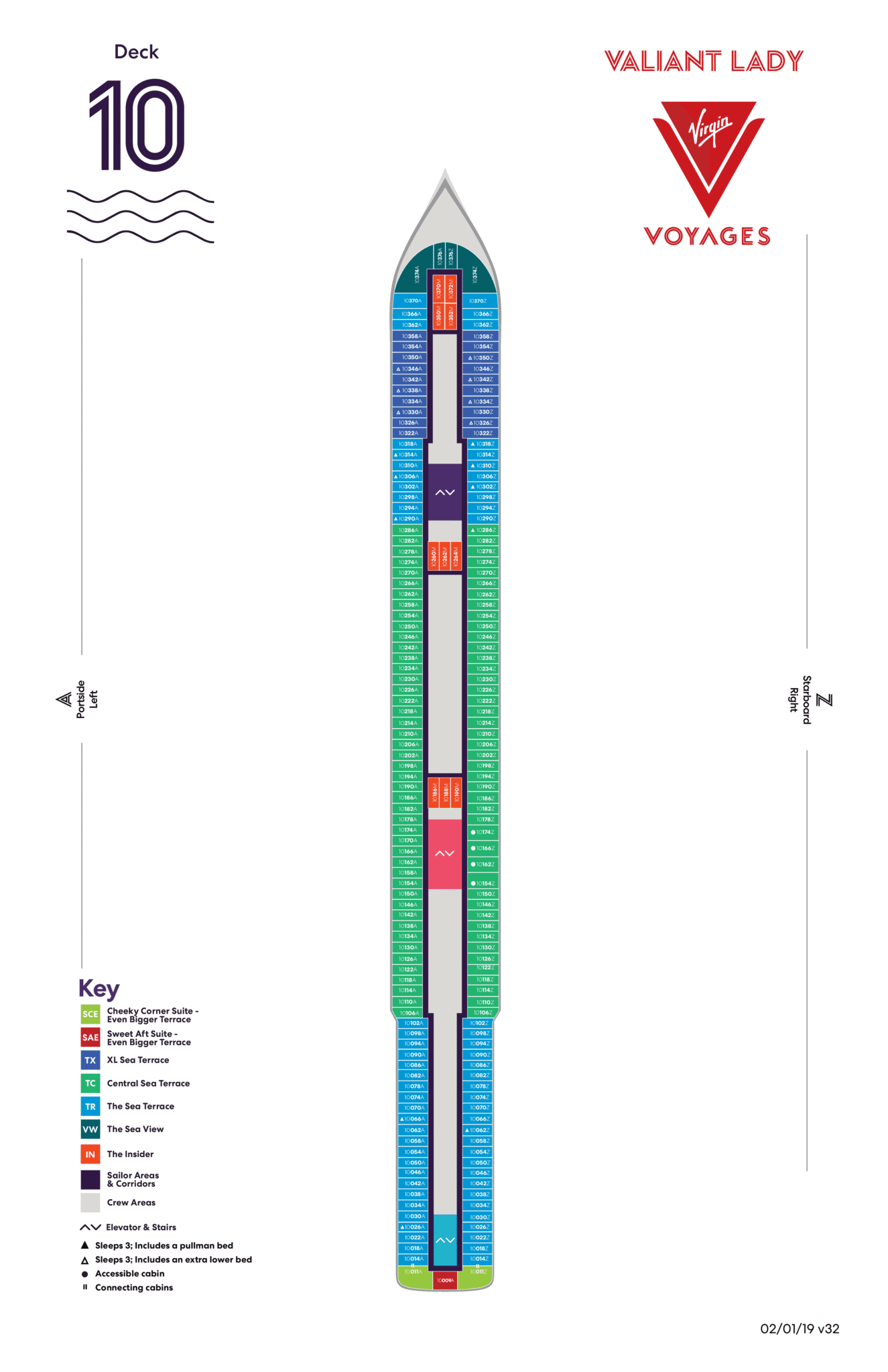 Virgin Voyages Valiant Lady Deck Plan PDF (2025)- Download Now