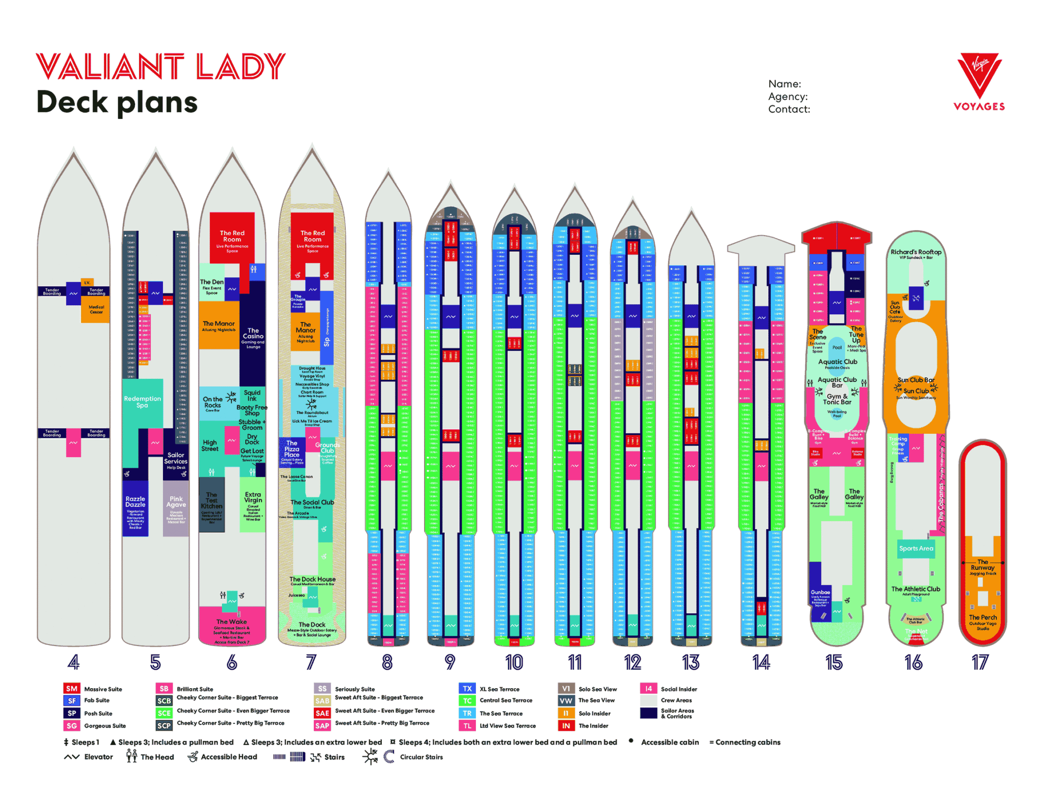 Virgin Voyages Valiant Lady Deck Plan PDF (2025)- Download Now